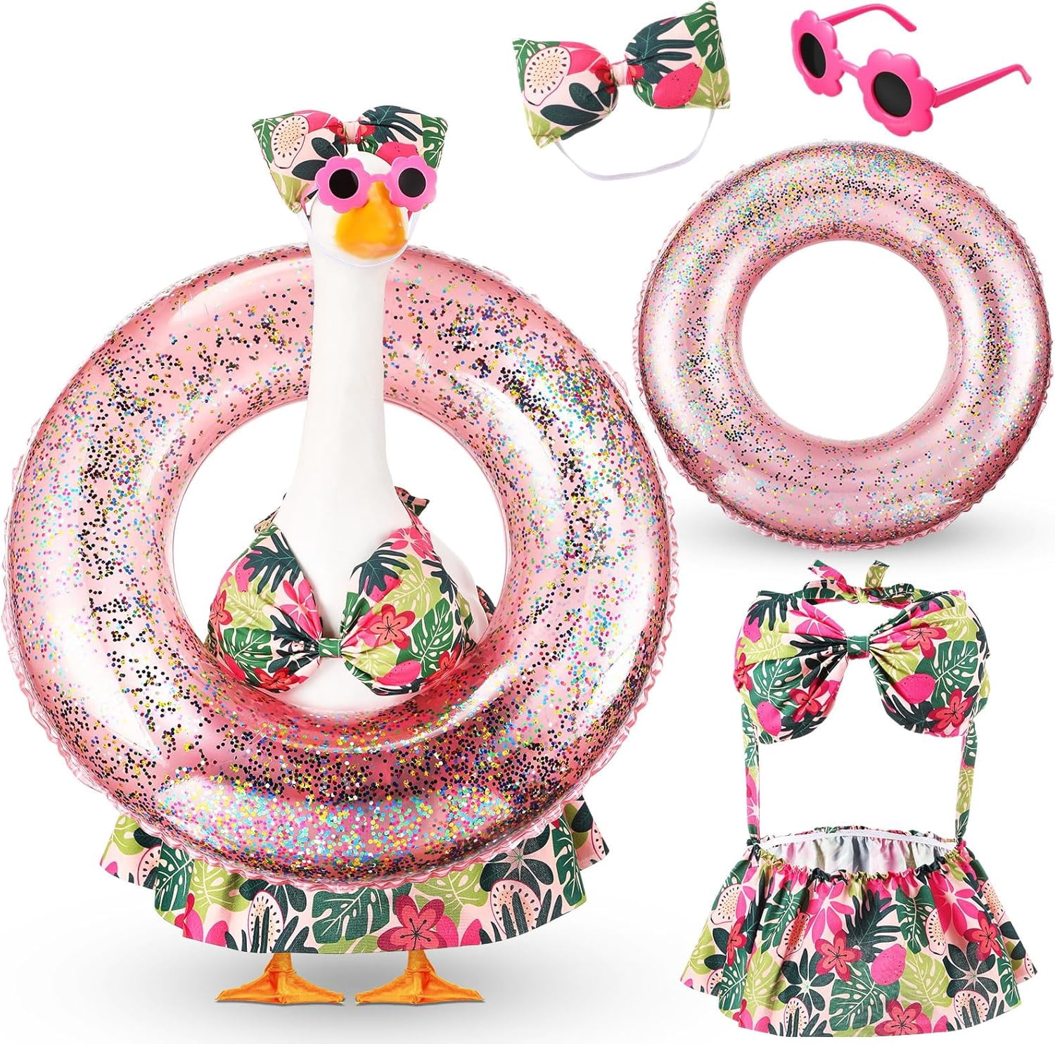 Bikini Porch Goose Outfits with Sunglasses and Swimming Tube for 23 ...