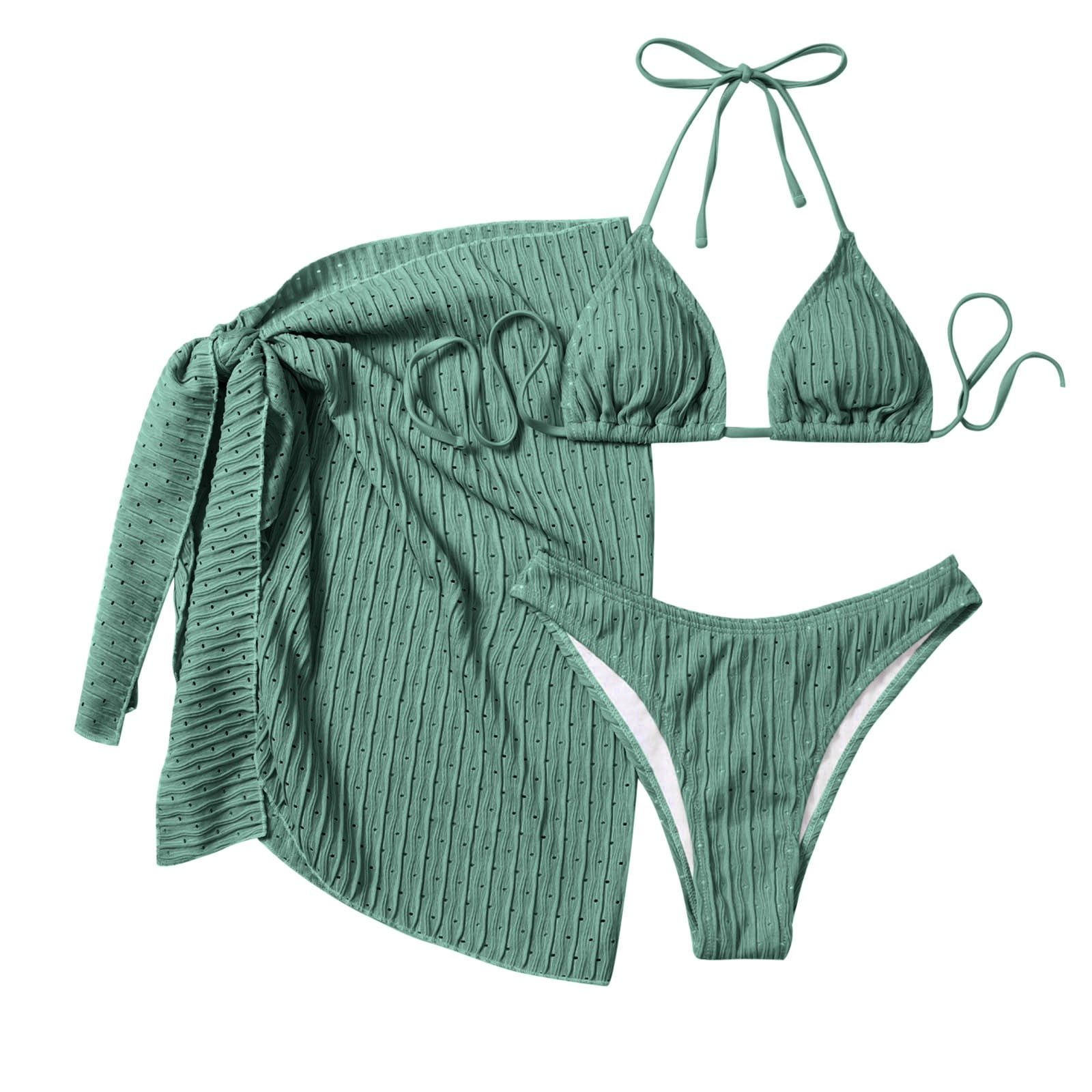 Bikini Set for Women Bathing Suit Tank Swimsuit Mid Waist Deep V Neck ...