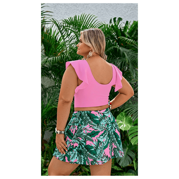 Bikini Set for Women Tropical Print - Sexy V Neck Two Piece Swimsuit ...