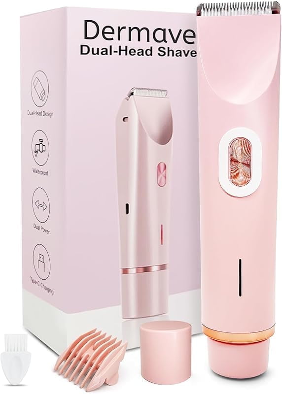 Bikini Shaver, Women's 2-in-1 Dual-Head Cordless Electric Shaver, Silky ...