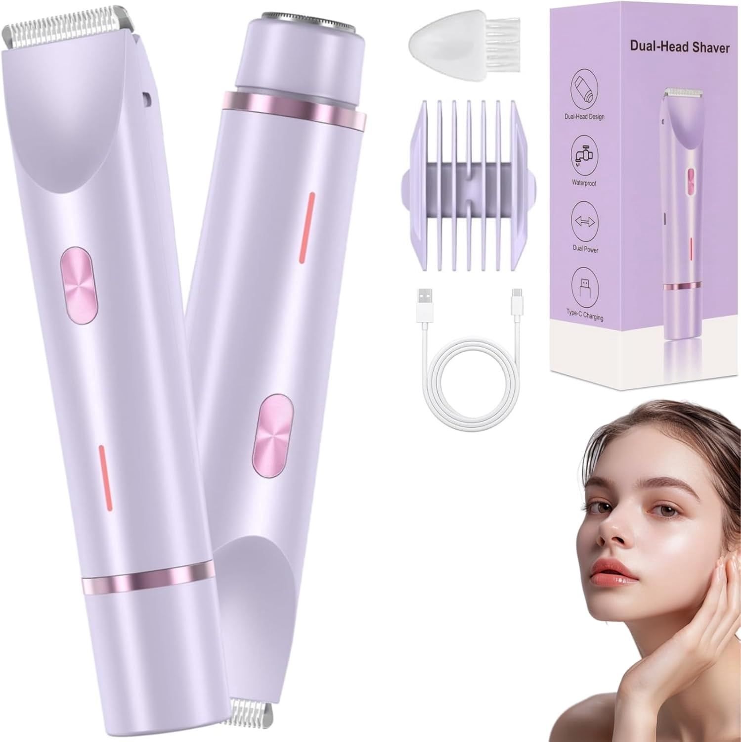 Bikini Trimmer for Women, 2025 New 2 in 1 Womens Body Shaver, Electric ...