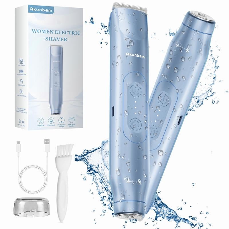 Bikini Trimmer for Women,Rechargeable 2-in-1 Body and Facial Hair ...
