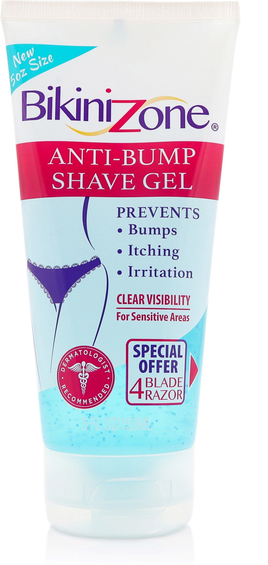 Bikini Zone Anti-Bumps Shave Gel For Bikini Area 5 oz (Pack of 4 ...