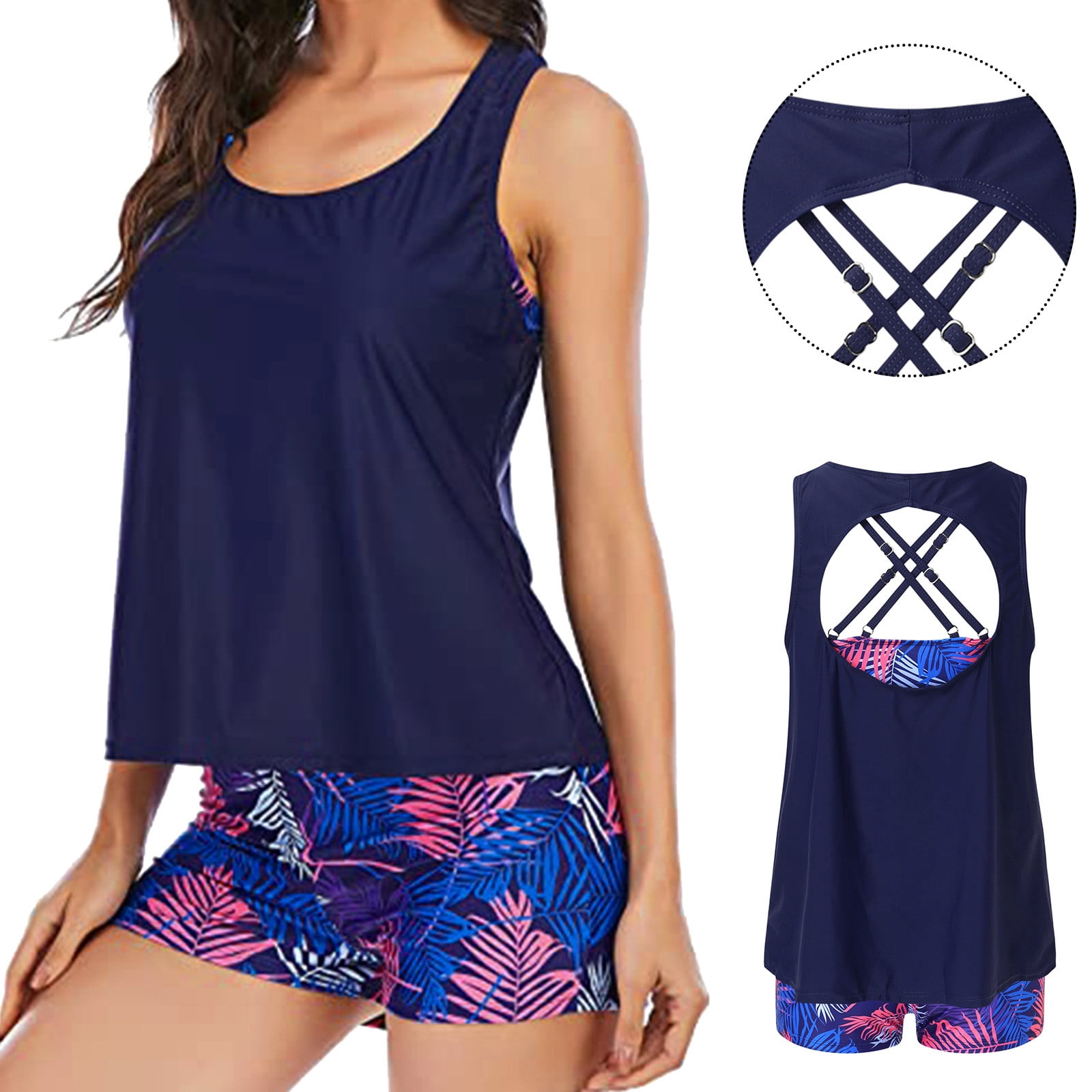 Bikini for Women Women Tankini Swimsuits for Women 3 Piece Bathing ...