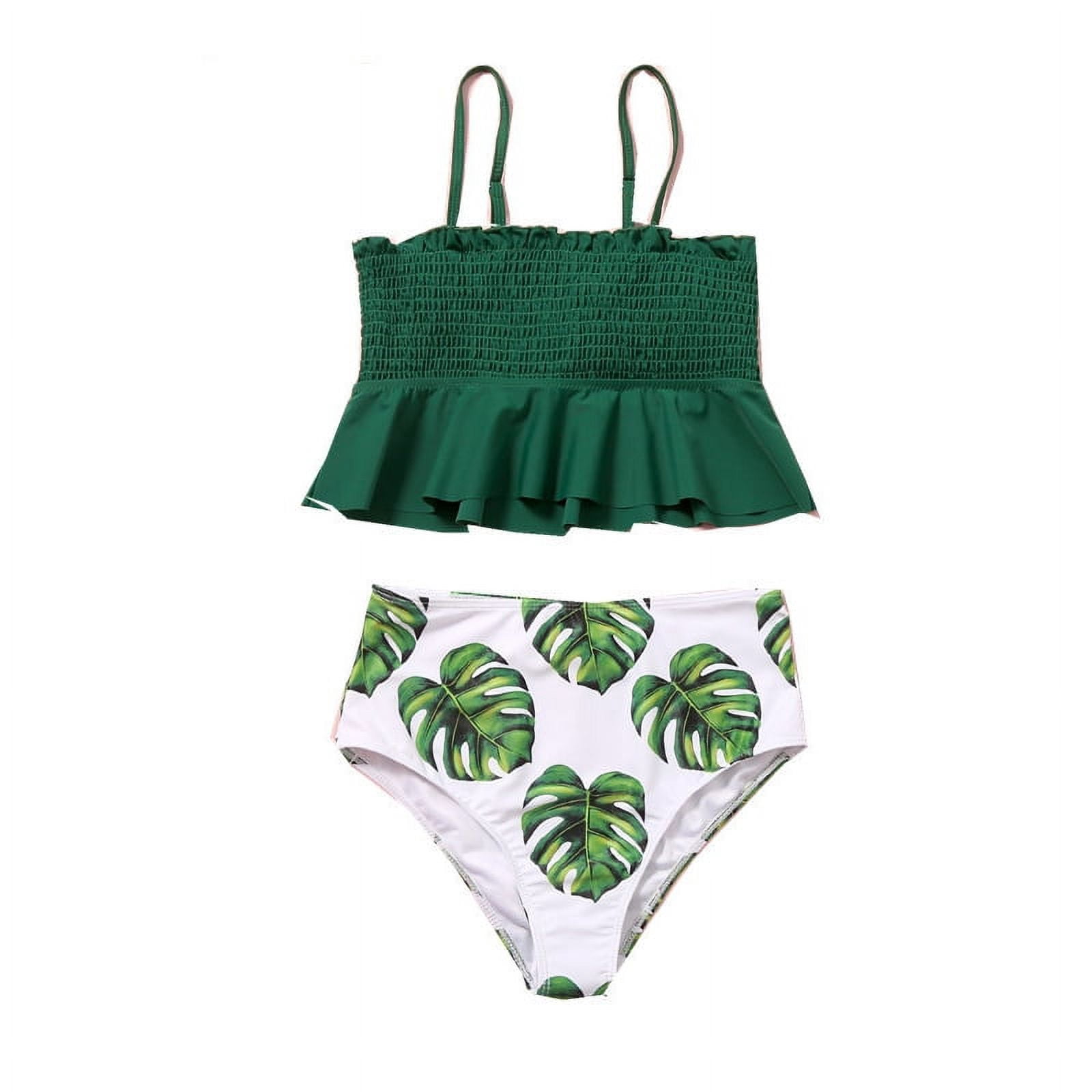 Bikini suit short ruffled two-piece swimsuit swimsuit - Walmart.com