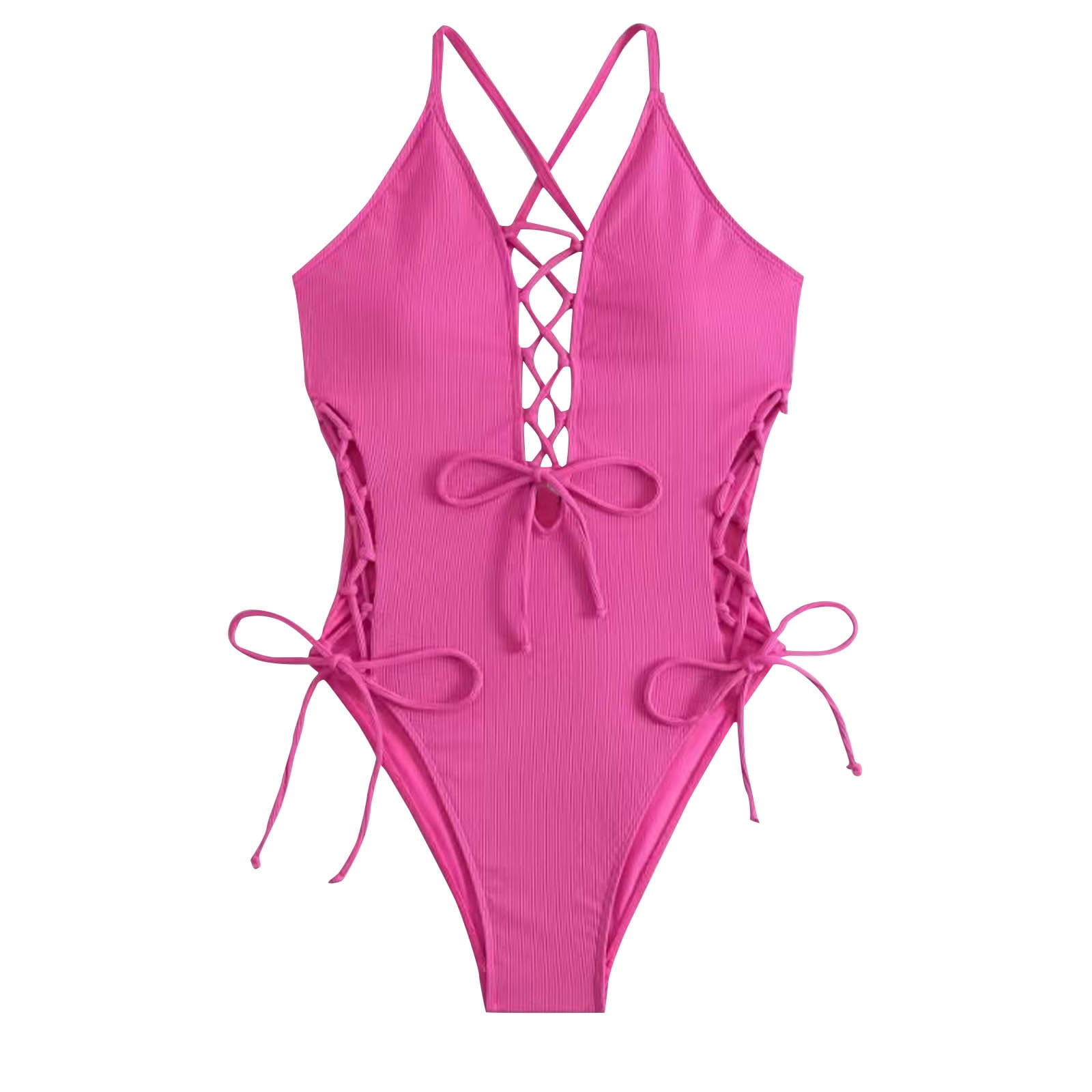 Bikinis for Women Adjustable Suspenders Backless Bathing Suit Solid ...