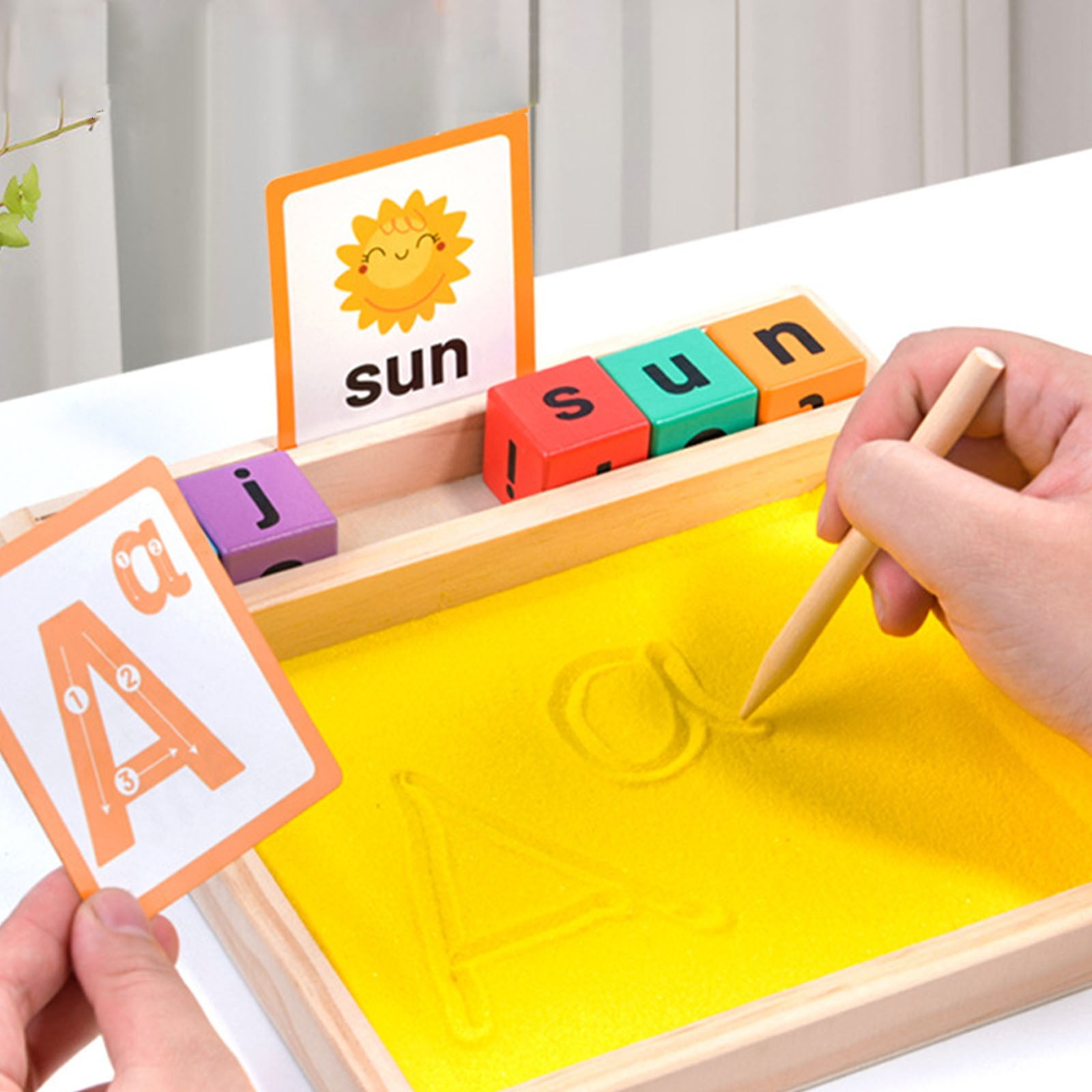 Biksico Montessori Sand Tray Wooden Sand Trays for Classroom Wood Sand ...