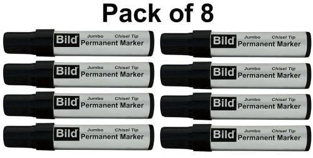 Bild Jumbo Permanent Markers - 8 Count Value Pack - Chisel tip - XL ...