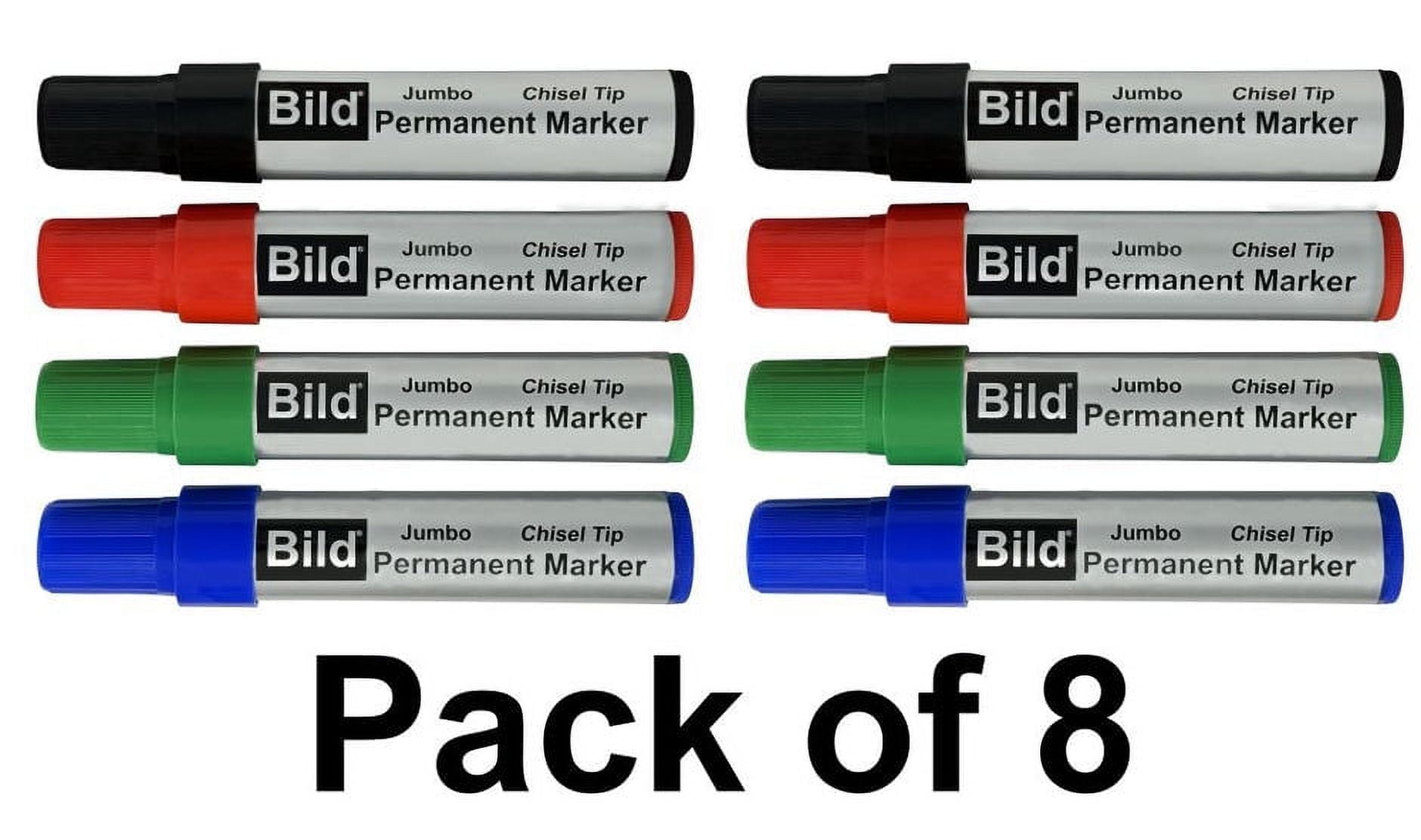 Bild Jumbo Permanent Markers - 8 pack - 2 each of Black, Red, Green ...