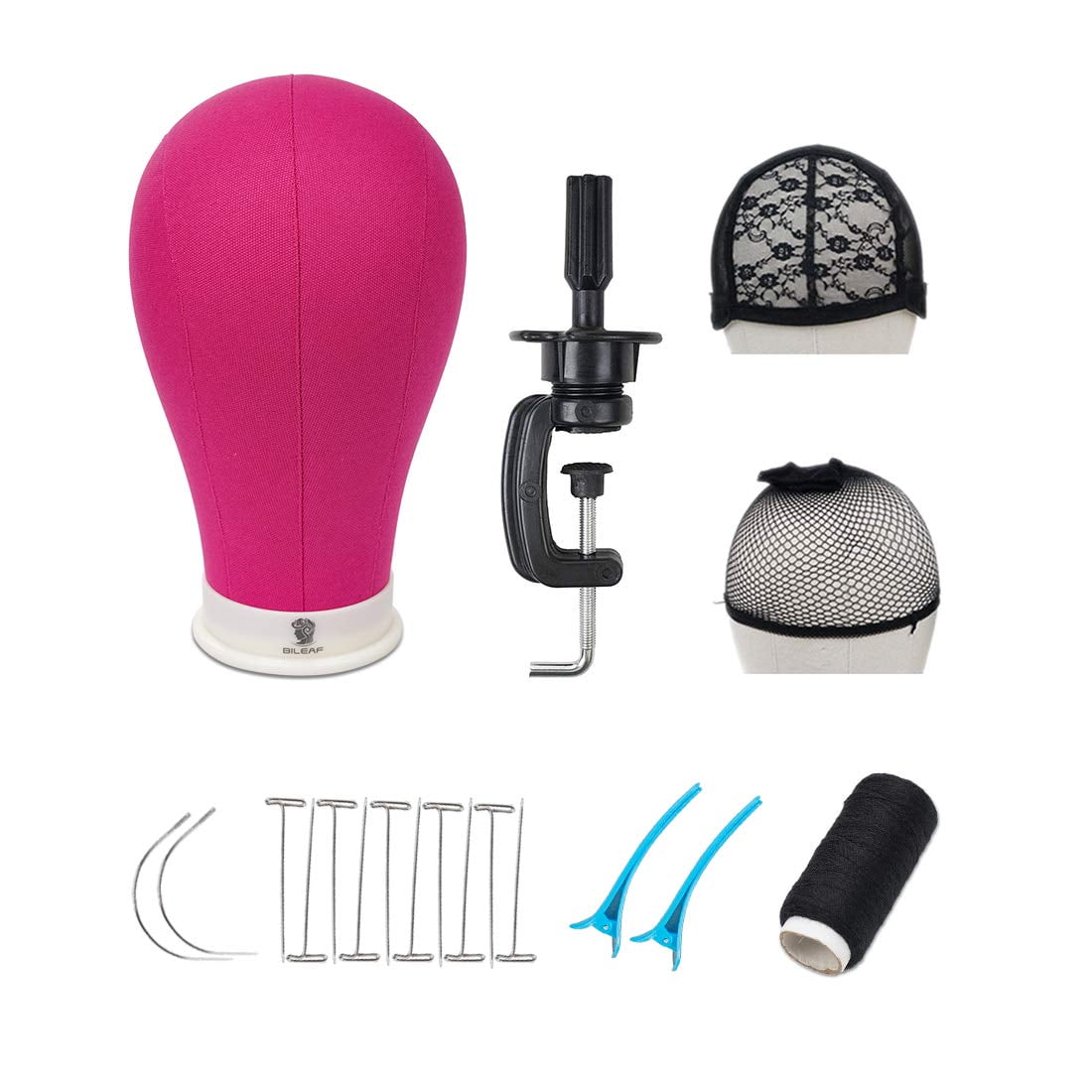 Bileaf 22 Inch Canvas .. Block Head Mannequin Wig .. Head With Stand ...