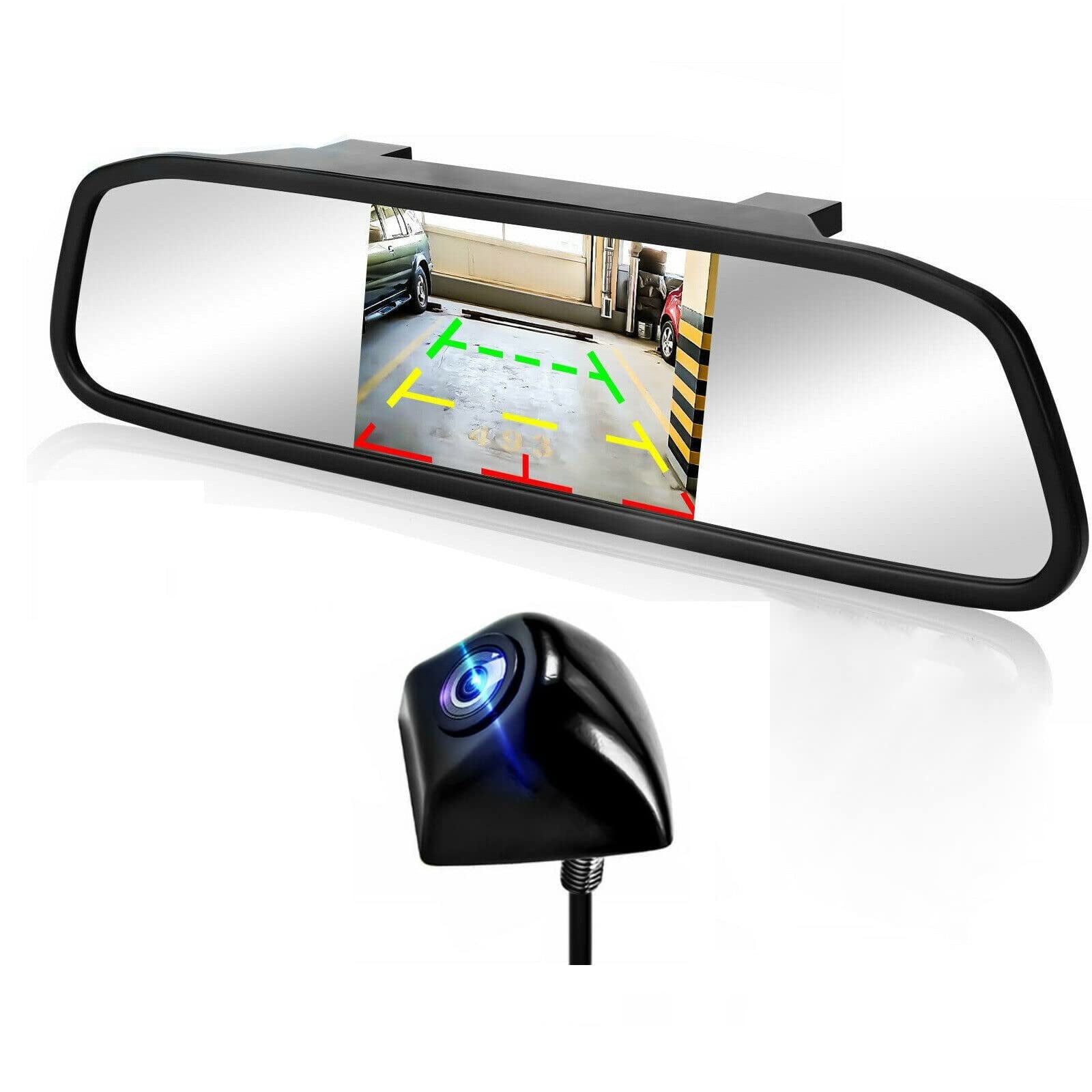 Bileeko 5" LCD Clip on Car Rear View Mirror Monitor Backup Camera IP68 ...