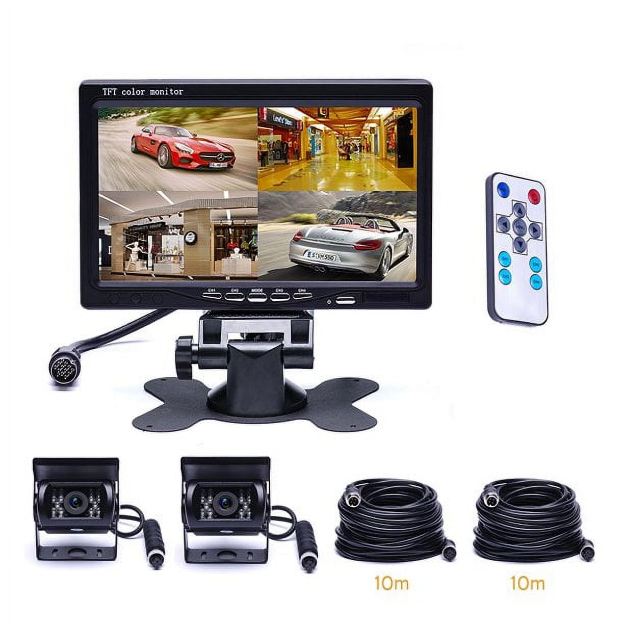 Bileeko 7" Split Screen Quad Monitor 18 IR Night Vision Backup Camera ...