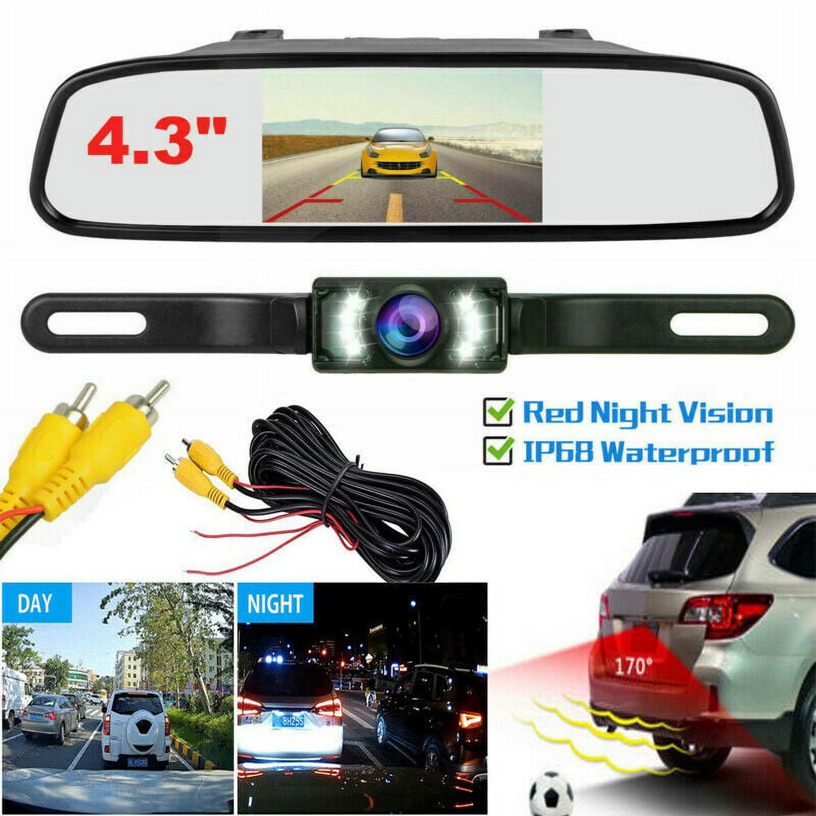 Bileeko Car Backup Camera Rear View System 4.3" LCD Mirror Monitor ...