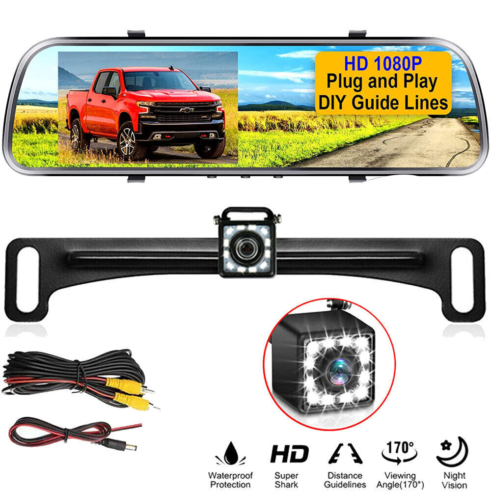 Bileeko Car Mirror Rear View Monitor Backup Camera HD 4.3 Inch Monitor ...