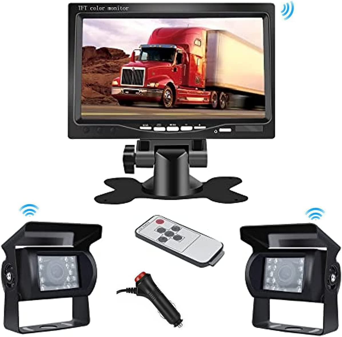Bileeko RV Rear View Camera Monitor System 7 inch with 2 Night Vision ...