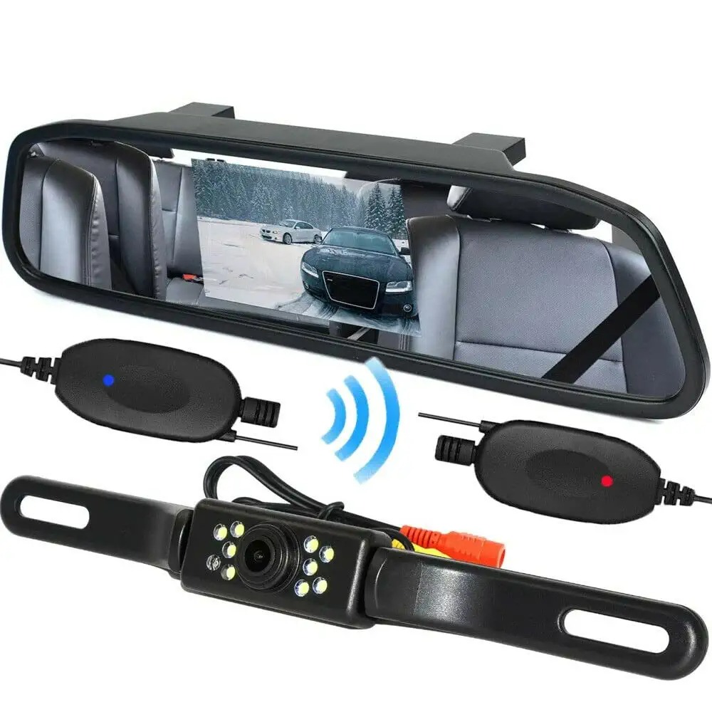 Bileeko Wireless Backup Camera 4.3" Mirror Rear View Monitor Kit ...