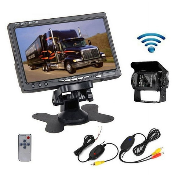 Bileeko Wireless Truck Rear View Camera IR Night Vision Backup Kit 7 ...