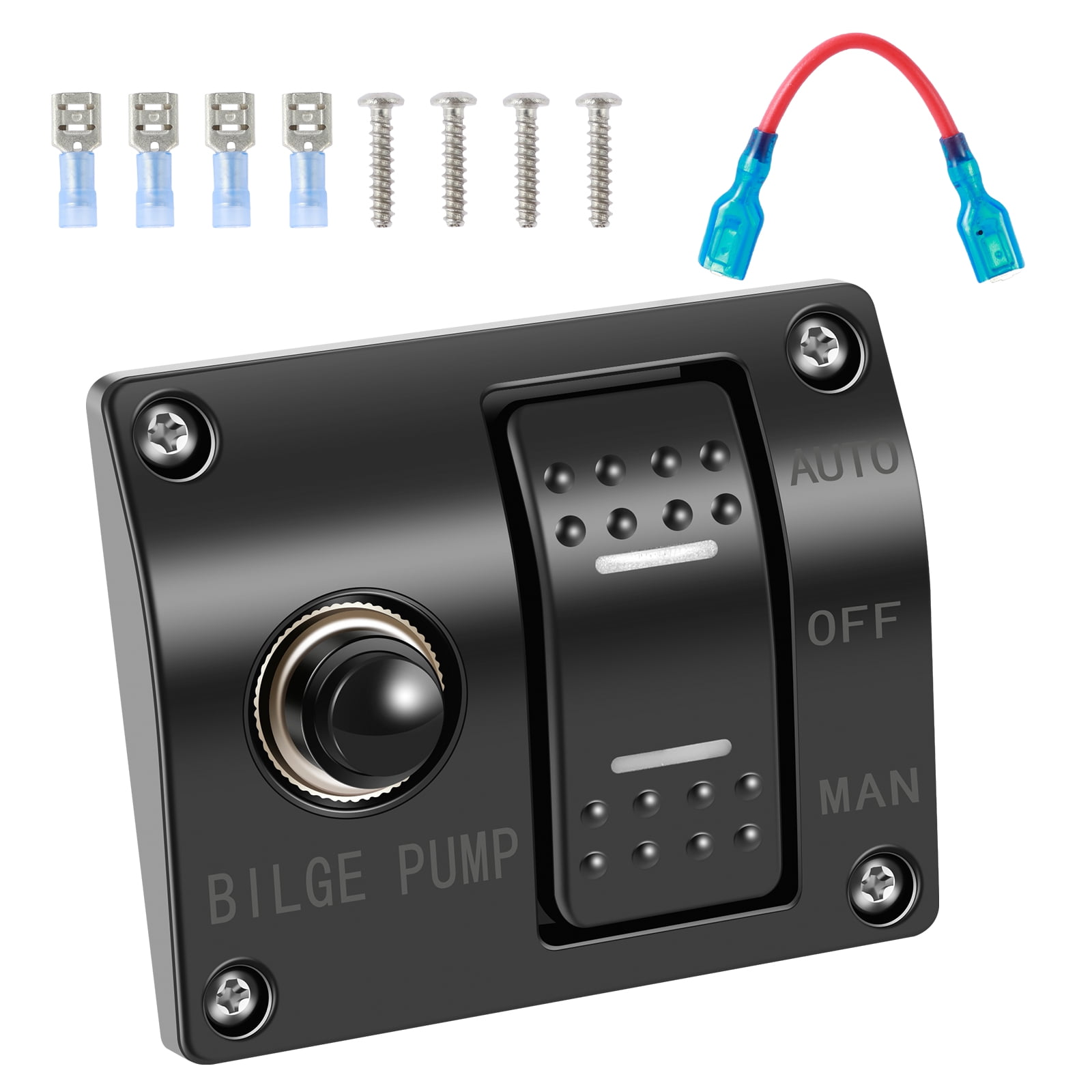 Bilge Pump Switch Panel 12V 3 Way Bilge Pump Rocker Switch with LED ...