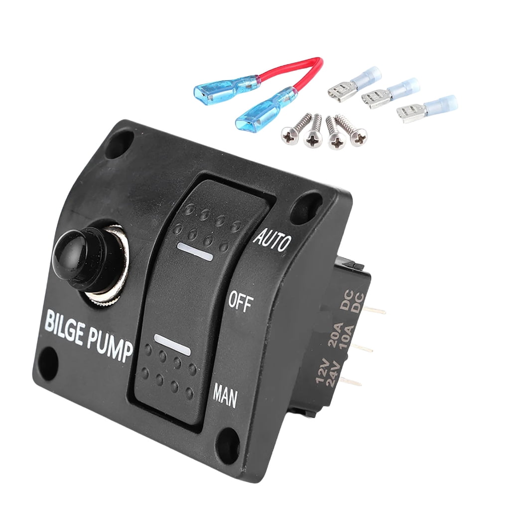 Bilge Pumps Control Panel 3 Way 12V/24V LED Indicates Marine Switches ...