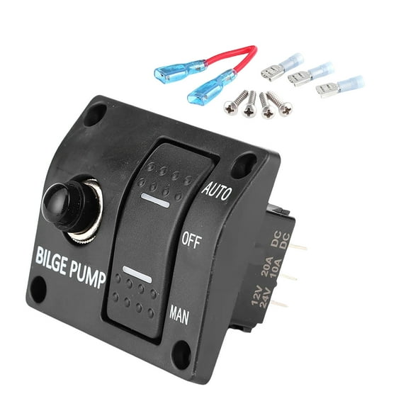 Bilge Pumps Control Panel 3 Way 12V/24V LED Indicates Marine Switches ...