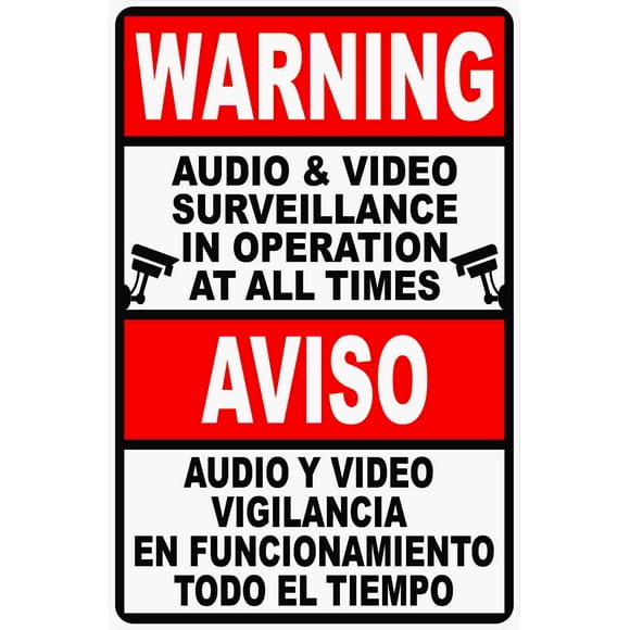 Video And Audio Surveillance Signs