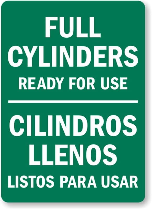 Bilingual Cylinder Gas Aluminum Weatherproof 8" x 12" Sign P2302b ...