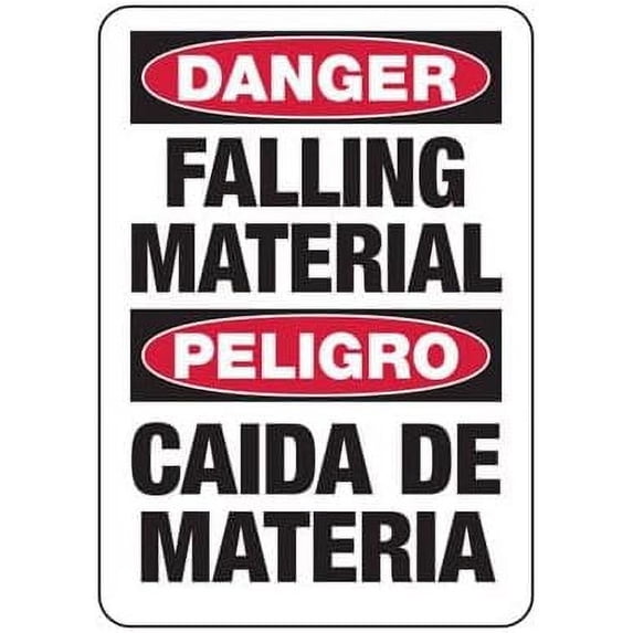 Bilingual Danger Falling Material Construction Signs Safety ...