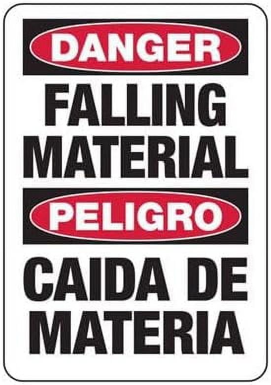 Bilingual Danger Falling Material Construction Signs Safety ...