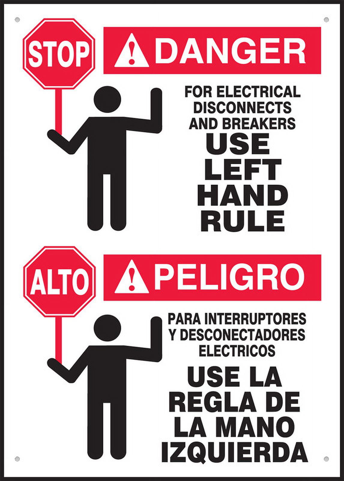 Bilingual Danger Safety Label For Electrical Disconnects And Breakers ...