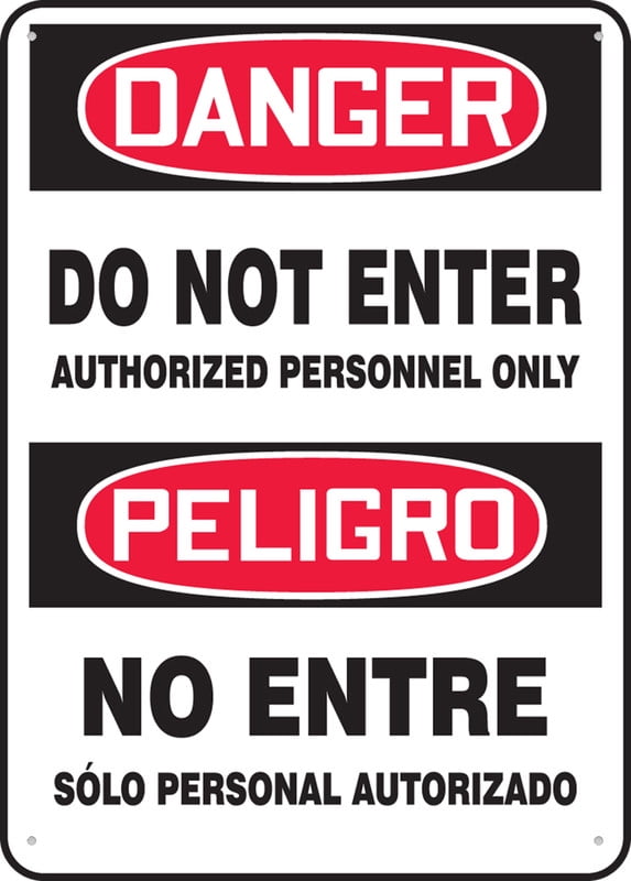 Bilingual Danger Safety Sign Do Not Enter 8"X12" Rust Free Aluminum ...