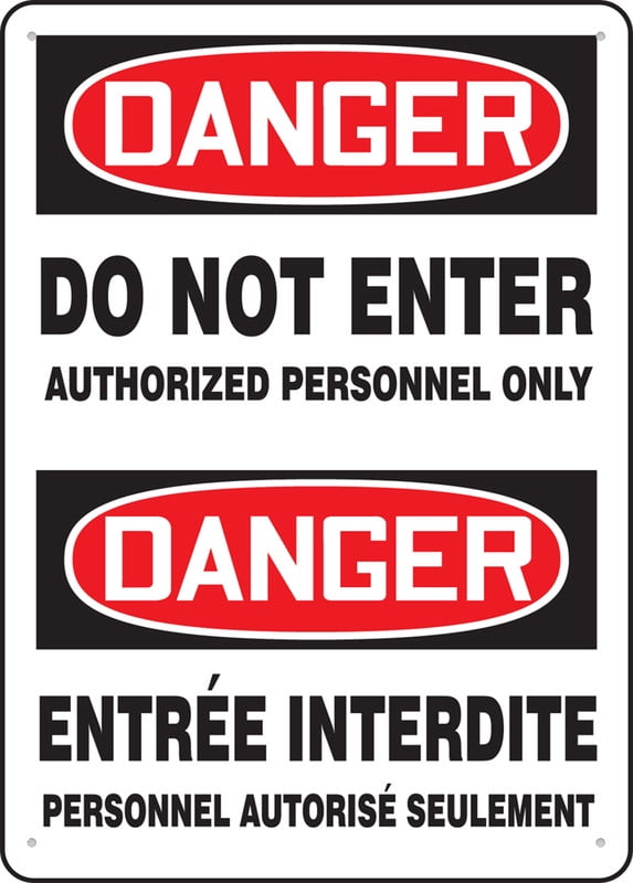 Bilingual Danger Safety Sign Do Not Enter Authorized Personnel Only ...