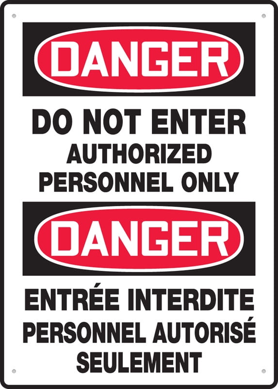 Bilingual Danger Safety Sign Do Not Enter Authorized Personnel Only ...