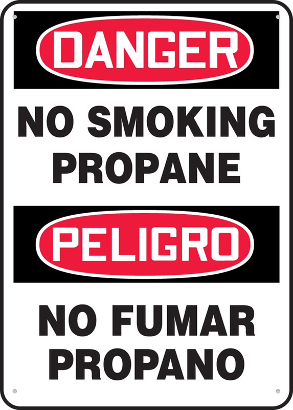 Bilingual Danger Safety Sign No Smoking Propane For House 12" X 8" Yard ...