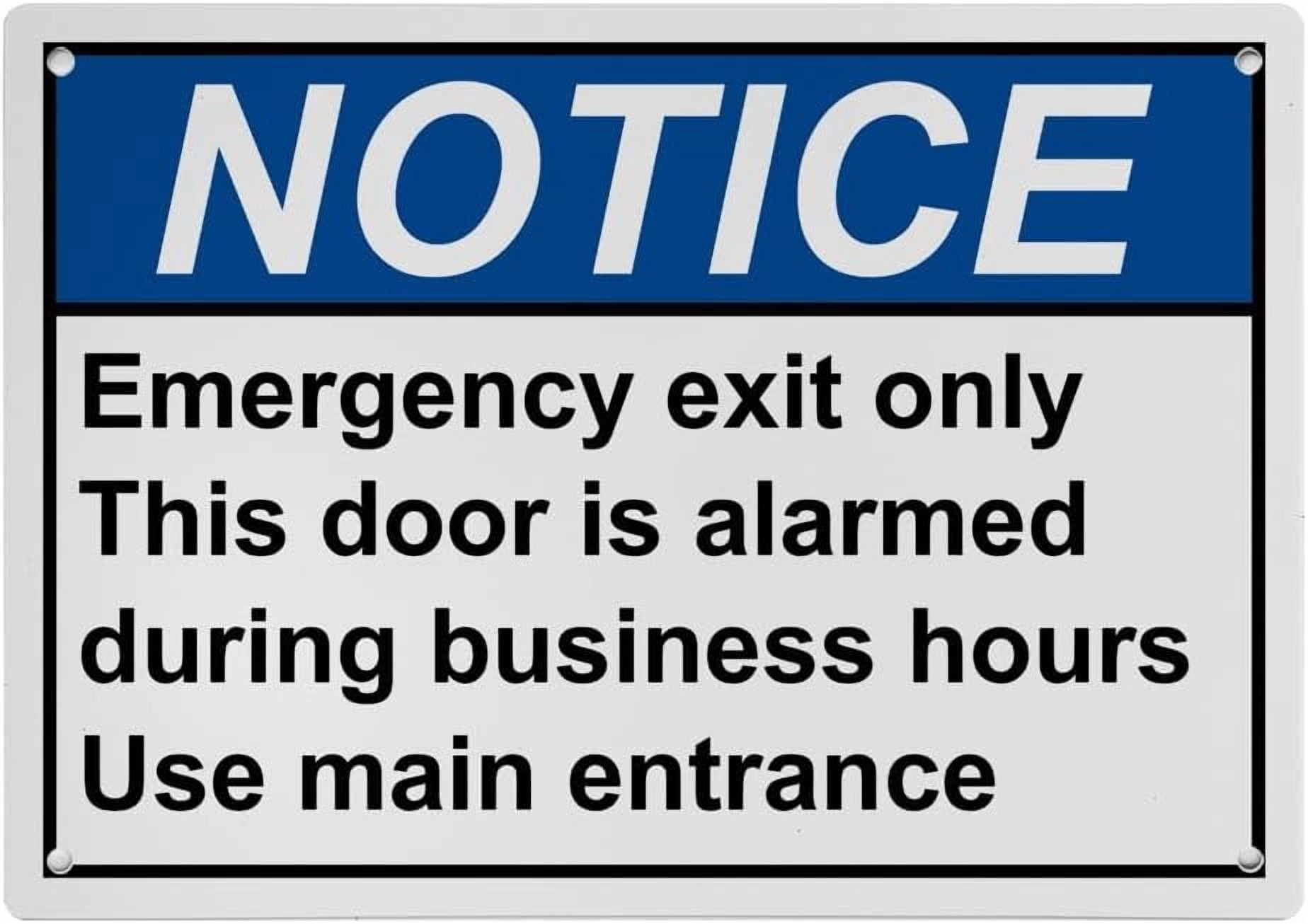 Bilingual Emergency Exit Only Alarmed Door Sign, Industrial Emergency ...