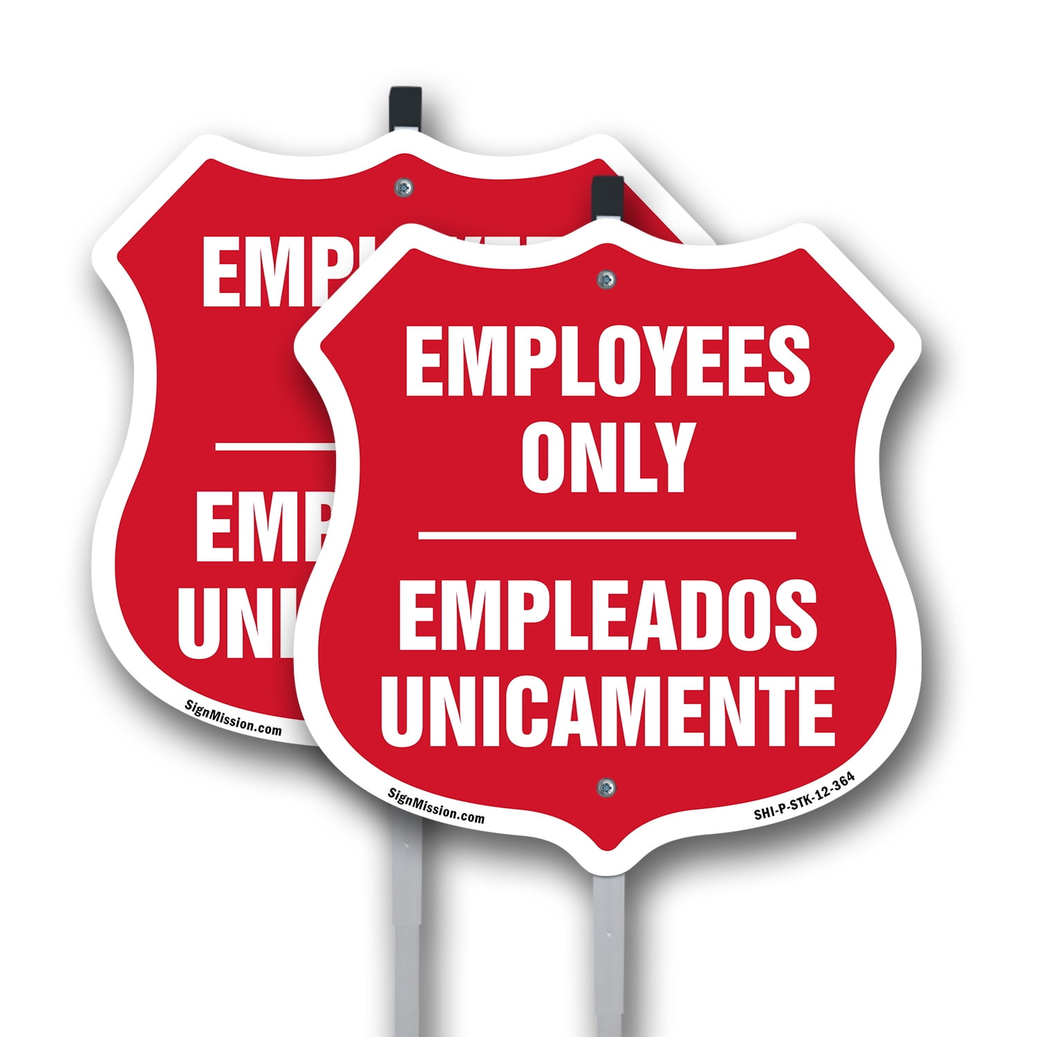 Bilingual Employees Only Shield Sign Empleados Unicamente (English ...