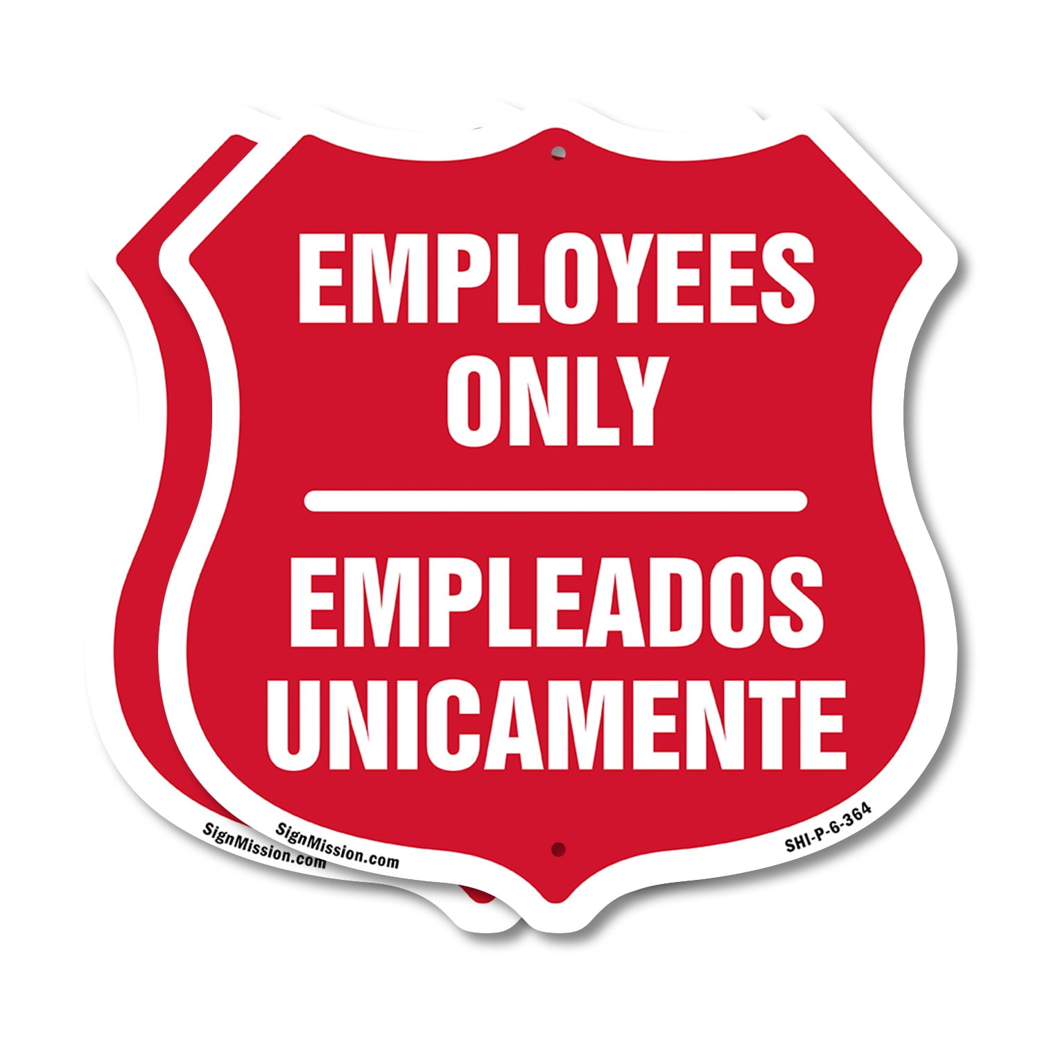 Bilingual Employees Only Shield Sign Empleados Unicamente (English ...