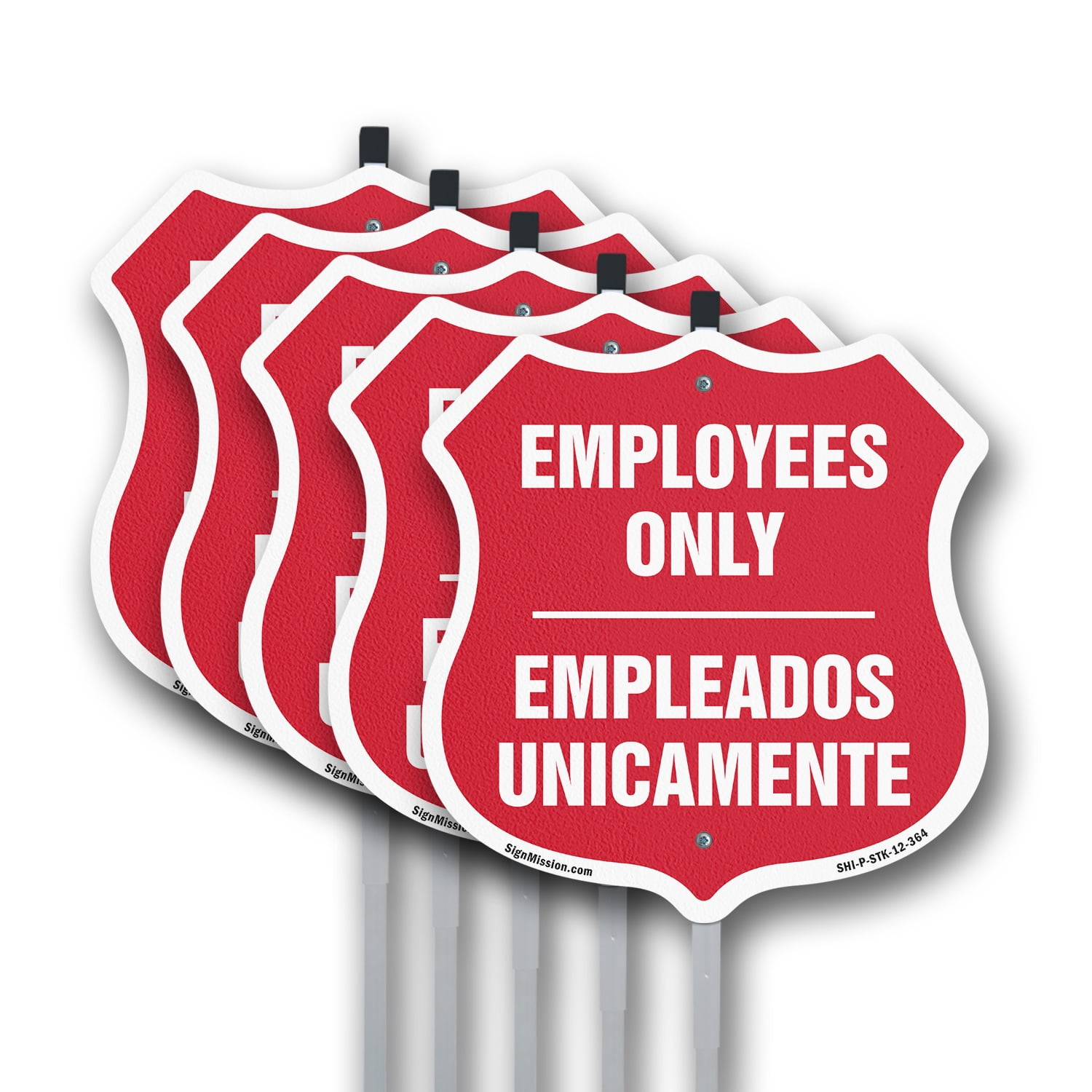 Bilingual Employees Only Shield Sign Empleados Unicamente (English ...