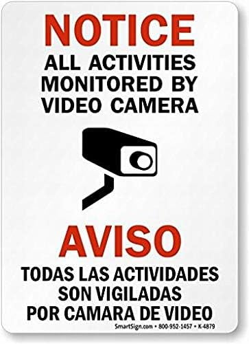 Bilingual (English/Spanish) Video Surveillance Sign Safety Sign Metal ...