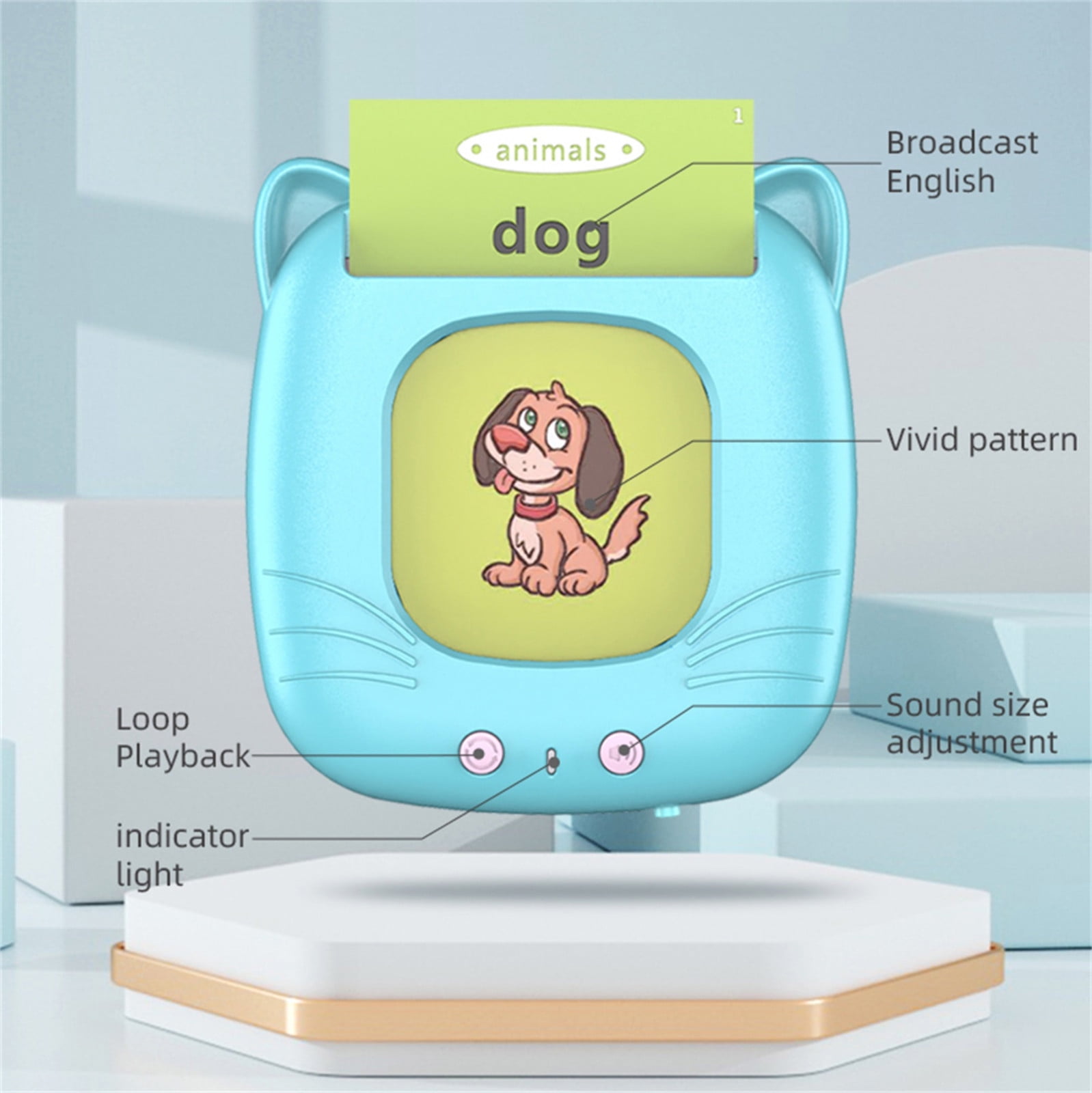 Bilingual Flash Card Reader Educational Electronic Toy | Rechargeable ...