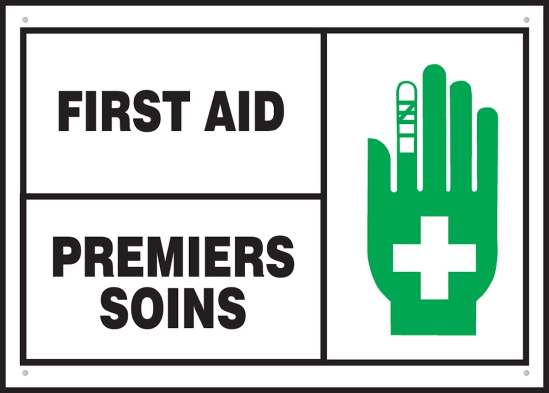 Bilingual French Label First Aid Outdoor Signs Aluminum 12X8 Inch Uv ...