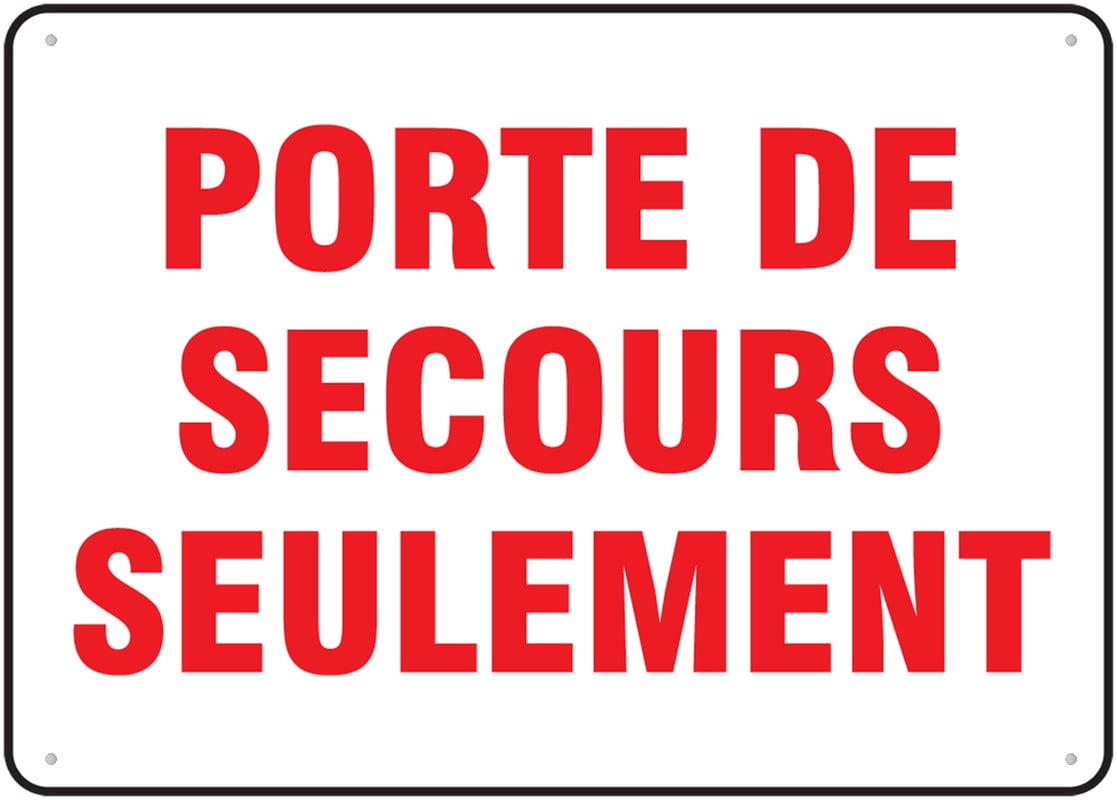 Bilingual French Sign Fire Exit For House 12" X 8" Yard Sign, Premium ...