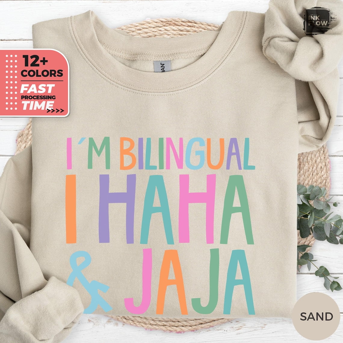 I'm Bilingual I Haha & Jaja Sweatshirt, Bilingual Sweater, Bilingual ...