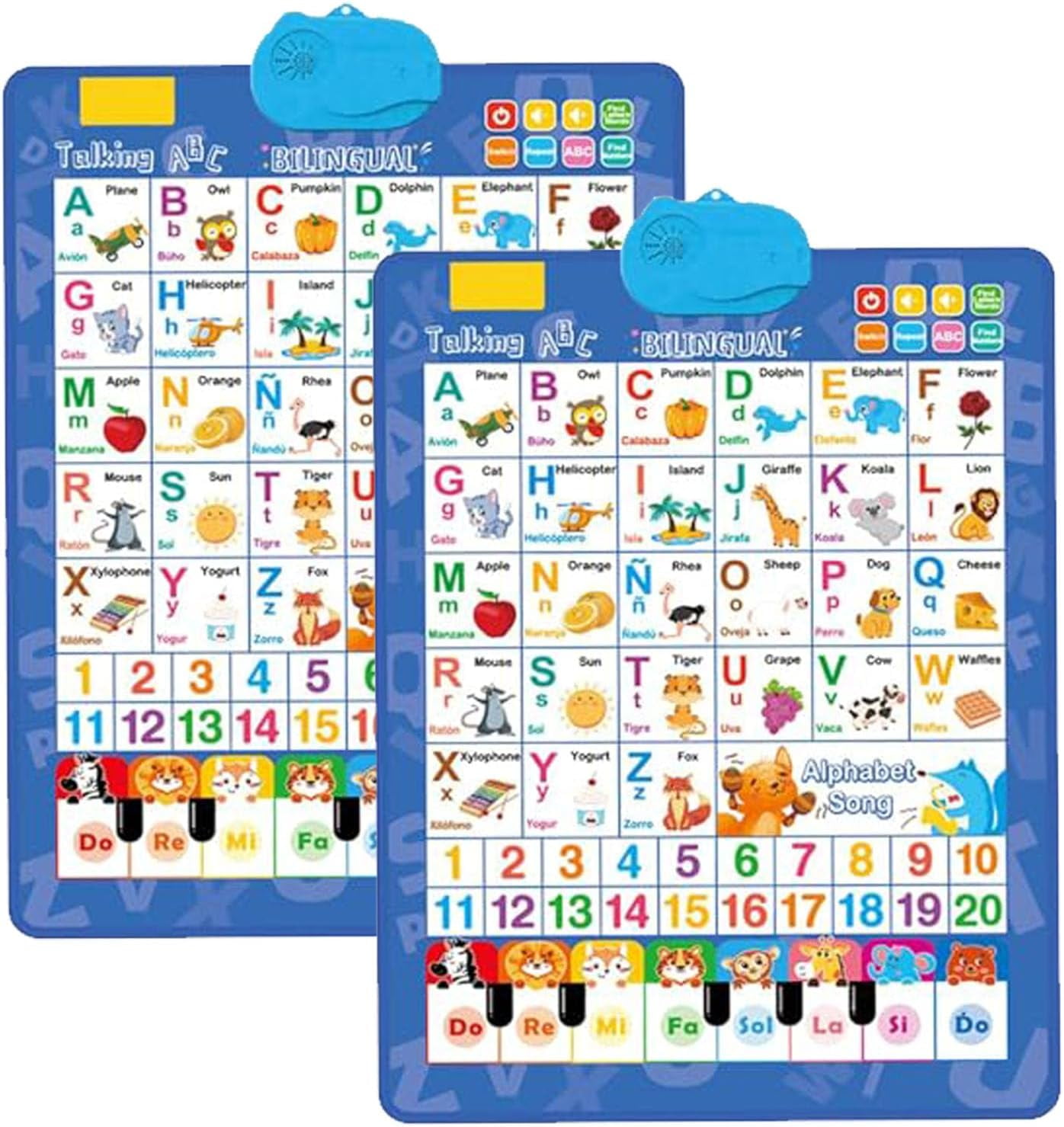Bilingual Interactive Wall Chart for Kids – English & Spanish ABC Song ...