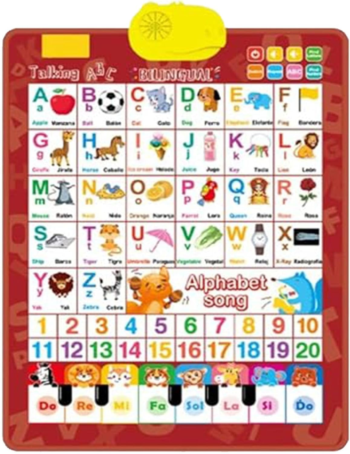 Bilingual Interactive Wall Chart for Kids – English & Spanish ABC Song ...