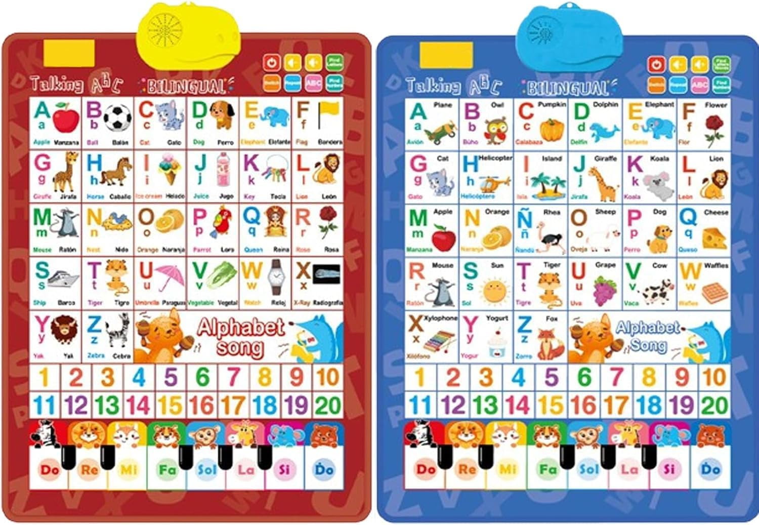 Bilingual Interactive Wall Chart for Kids – English & Spanish ABC Song ...