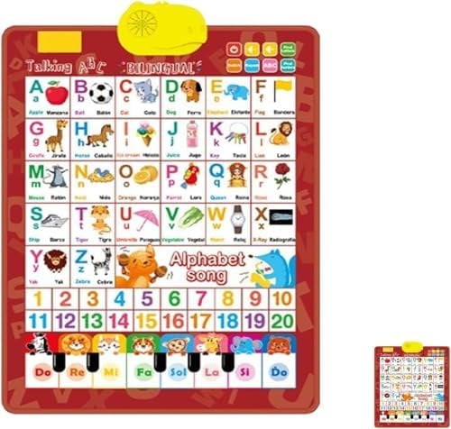Bilingual Interactive Wall Chart for Kids – English & Spanish ABC Song ...