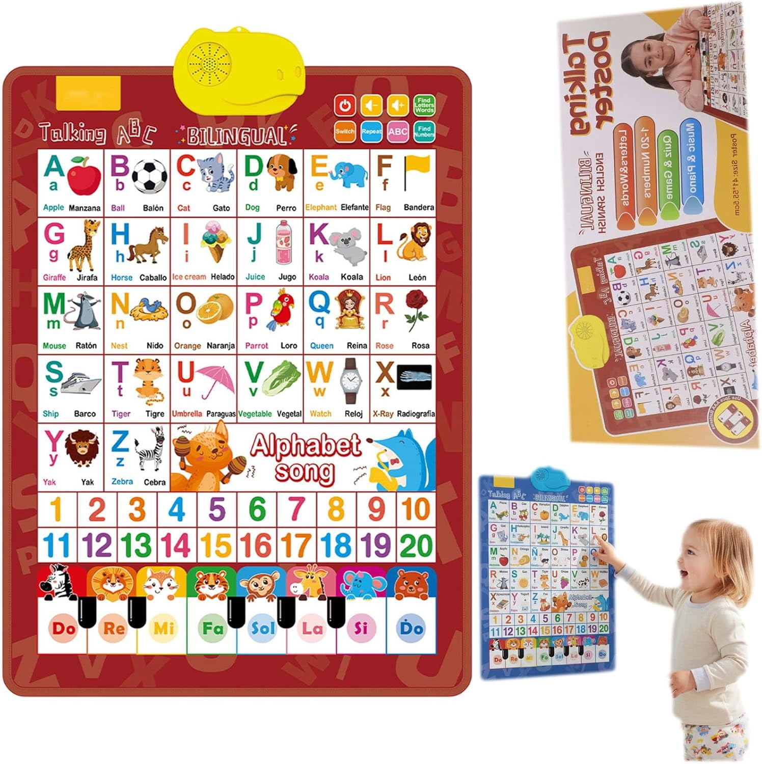 Bilingual Interactive Wall Chart for Kids - Talking English & Spanish ...