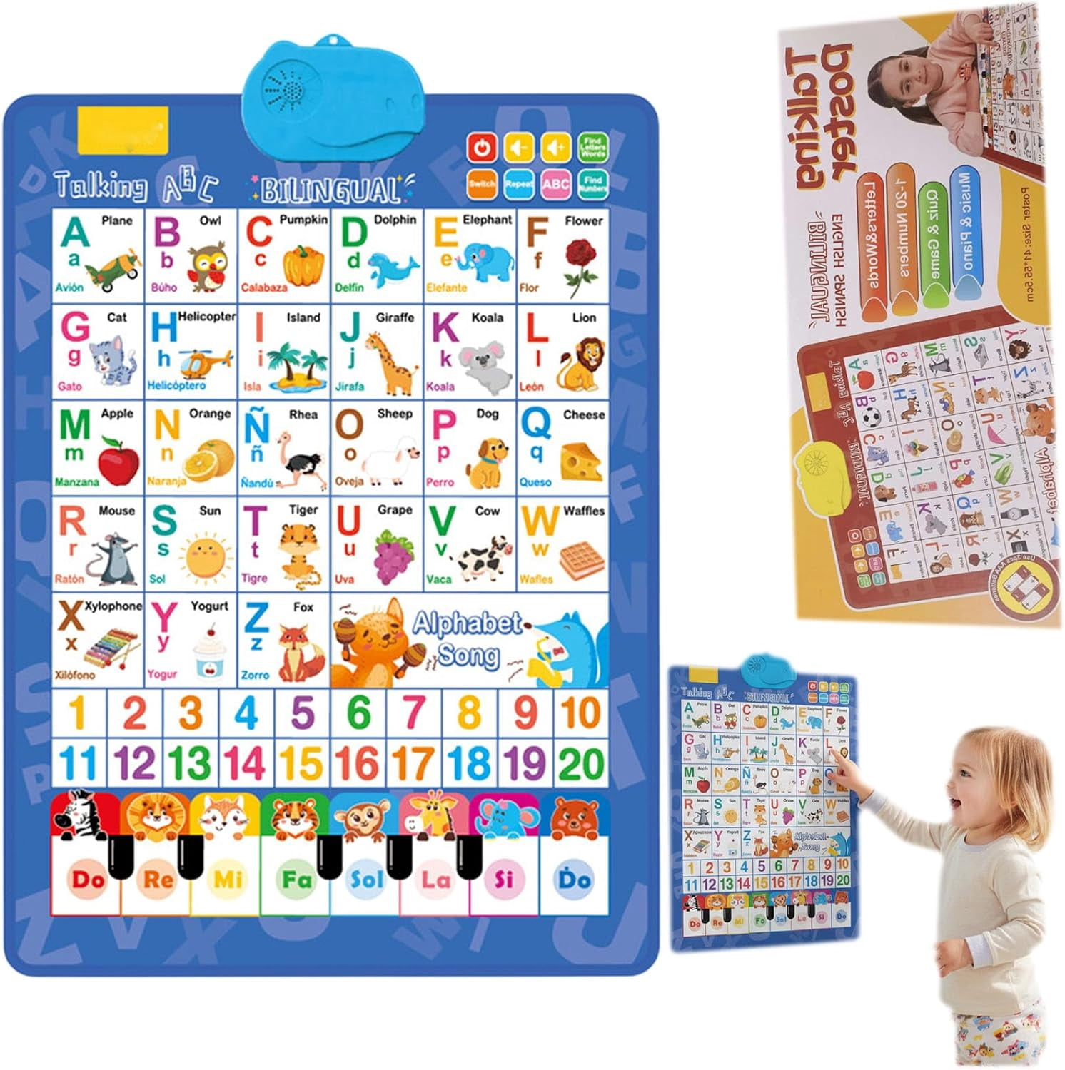 Bilingual Interactive Wall Chart for Kids - Talking English & Spanish ...