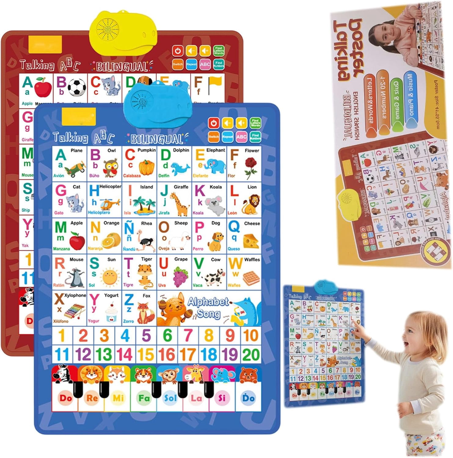 Bilingual Interactive Wall Chart for Kids - Talking English & Spanish ...