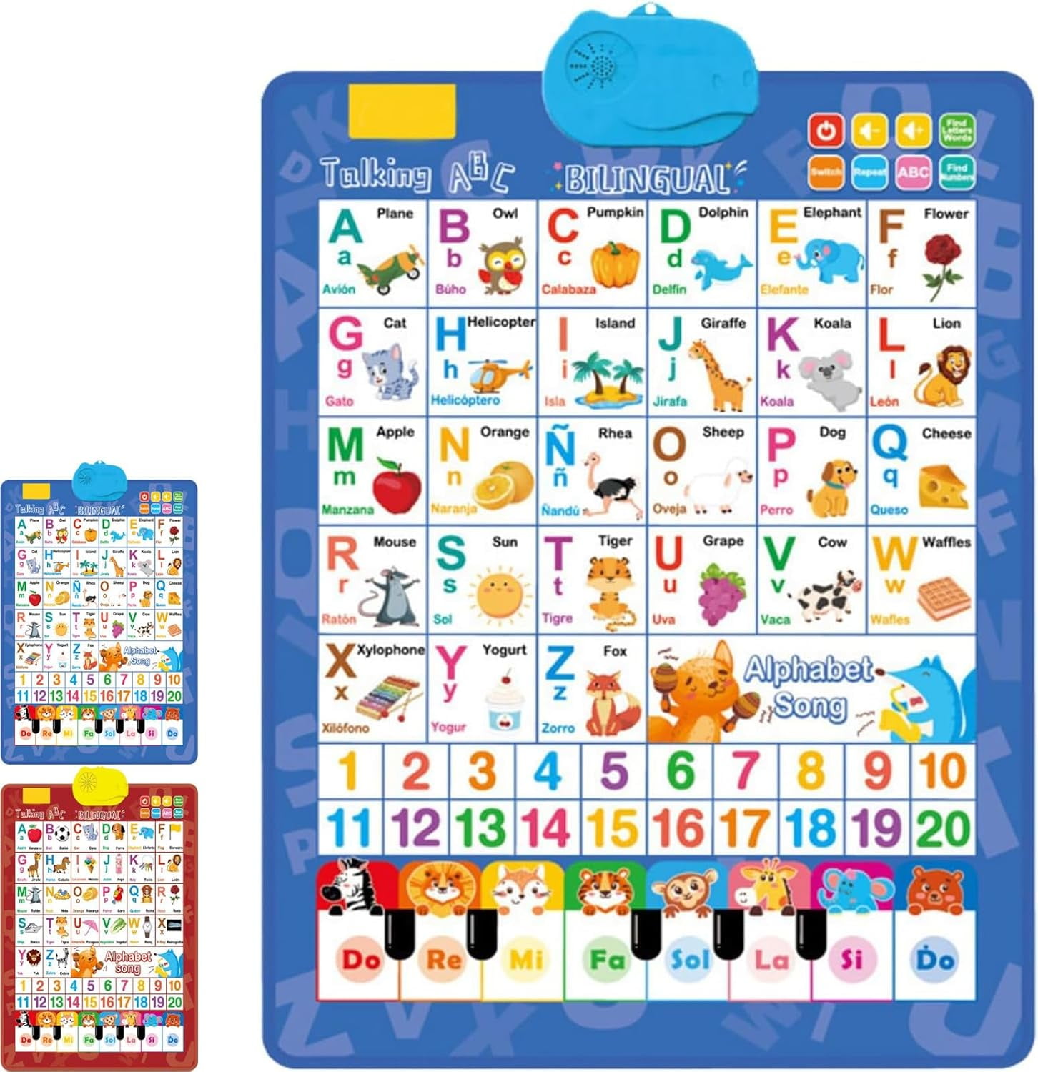 Bilingual Interactive Wall Chart for Kids – with English & Spanish ...